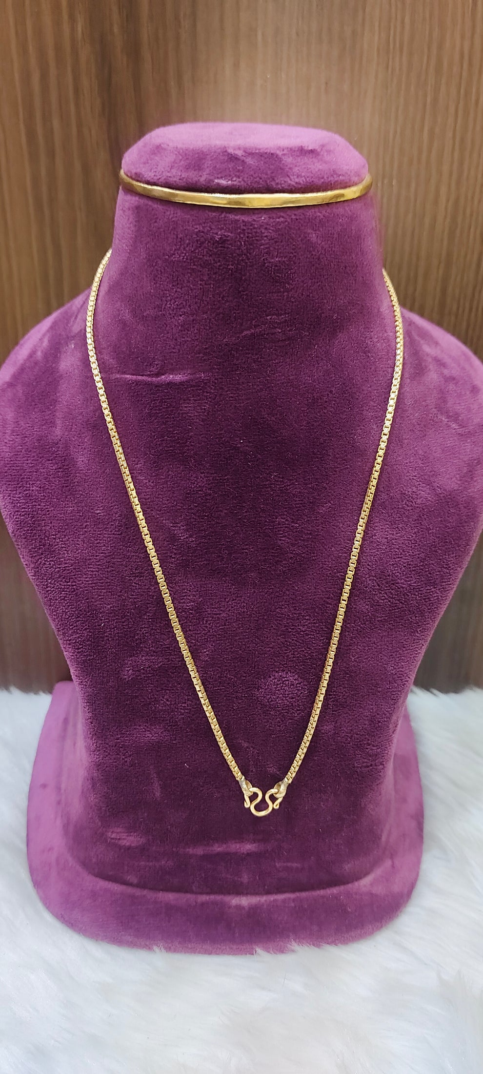Pure panchaloham unpolished simple gold model chain 18" length ...