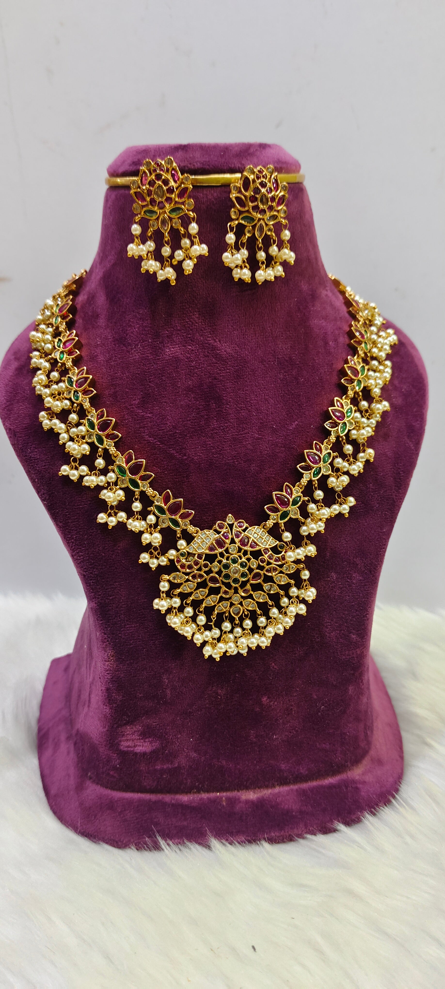 Elegant kepu pearl necklace set – Paanchajanya Jewels